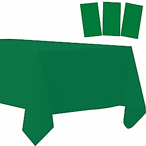 3 Pack Plastic Tablecloths Disposable Table Covers Plastic Table Cloths for BBQ Picnic Birthday Wedding Parties Waterproof and Oil-proof Table Cloth Light Weight Thin Green Table Cloths 54 x 108 In