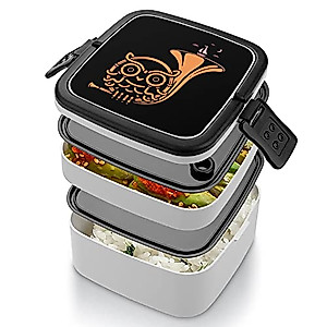 Owl Sachs Lunch Box Portable Double-Layer Bento Box Large Capacity Lunch Container Food Container with Spoon