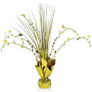 Amscan Gold Foil Spray Table Centerpieces - 12" (Pack of 12) - Easy to Display Gold Decorations - Ideal Table Decorations and Party Supplies for Christmas Decorations, Wedding, New Year's Eve & More