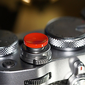 LXH 2 Pack (Red+Silver) Camera Concave Soft Metal Shutter Release Button Brass for Fujifilm X100F X-T20 X-PRO2 XPRO-1 X30 X100T X100S X-E2 X-E2S X-T10 STX-2 for Leica M3 M6 M7 M8 M9 M-E Olympus Pen-F
