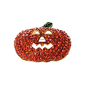 STYLE LOVELY CRYSTAL HALLOWEEN CHRISTMAS PUMPKIN BROOCH PIN JEWELRY GIFT FASHION BROACH Clever design