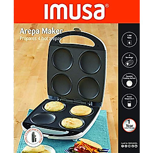 IMUSA USA 4 Slot Electric Arepa Maker with Nonstick Surface (1,200-Watts)