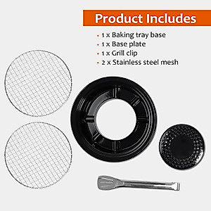 FAPEND Japan Korean Cookware Aburi Stove Top Grill Pan for Cooking Stove BBQ Yakiniku, Black, With a Built-in Water Pan Free 304 Stainless Steel Barbecue Tongs (Japan Import)