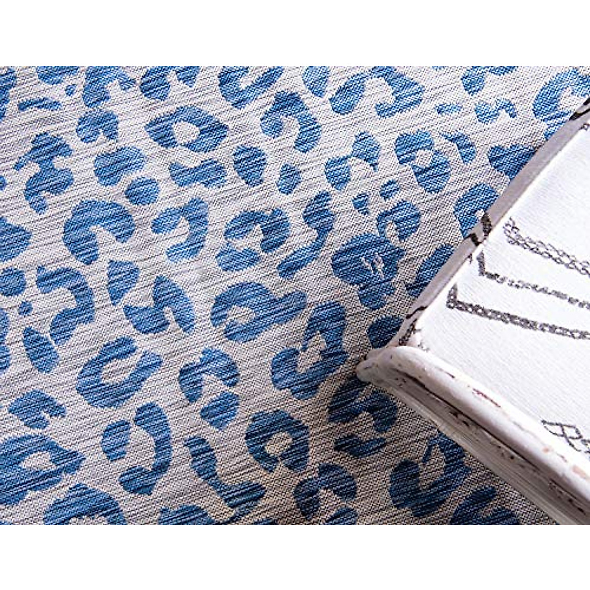 Unique Loom Outdoor Safari Collection Area Rug - Leopard (7' 1" x 10' Rectangle, Blue/ Gray)