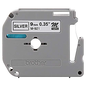Brother M-921 Black Print on Silver 3/8-Inch M Tape