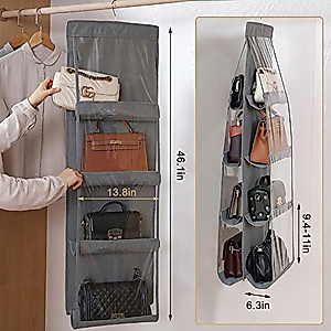 Yllshengyu Purse Handbag Hanging Organizer Closet Shelves Bag Purse Holder Organizer for Closet for Family Closet Bedroom for Storage Bag for Bra Socks Underwear Underpants Foldable Universal Fit