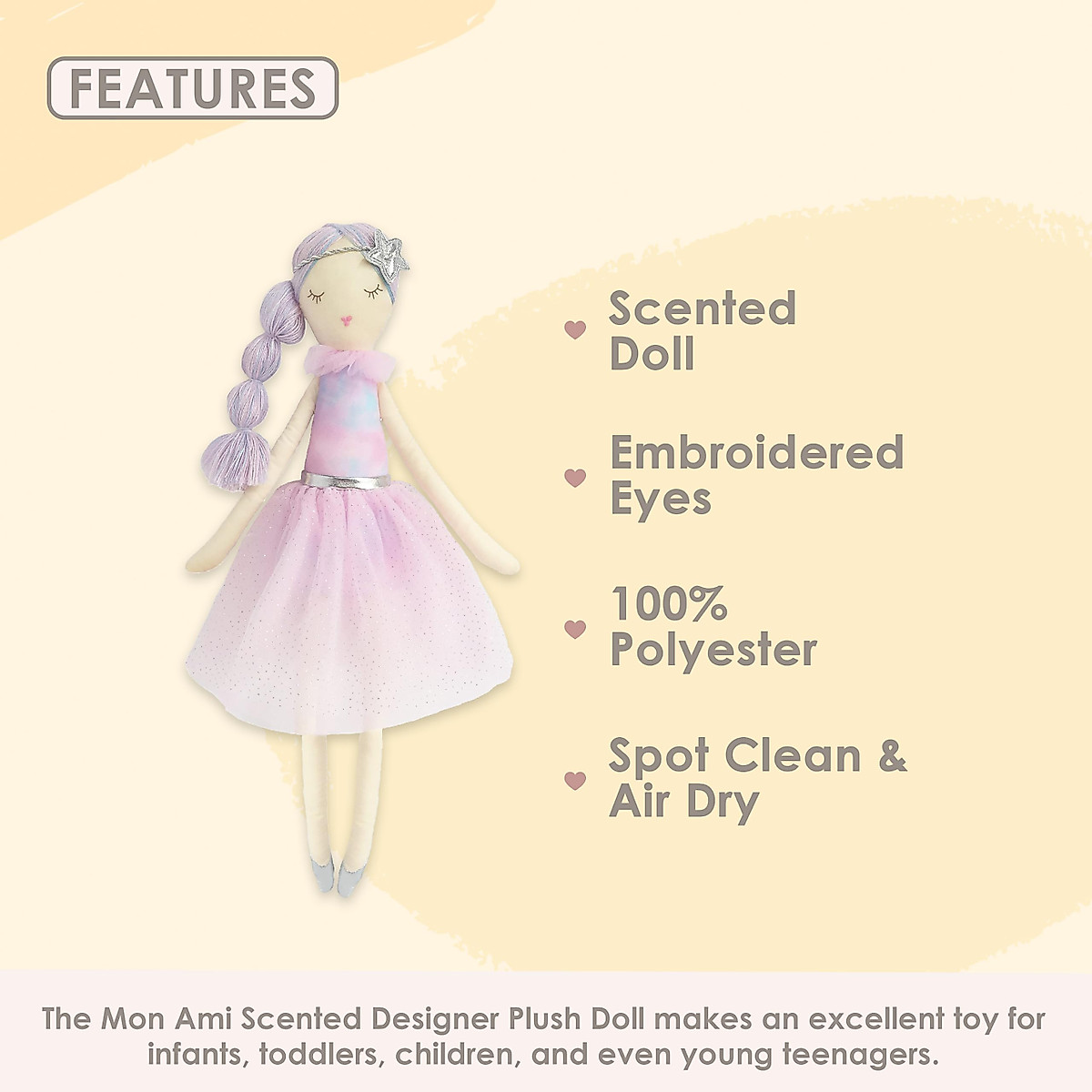 MON AMI Candy Scented Designer Plush Doll – 21”, Fun Adorable Stuffed Toy Gift for Kids of All Ages, Use as Toy or Room Décor