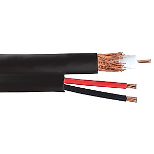 FiveStarCable RG59 1000 ft. Siamese Coaxial CCTV - Combo 20 AWG RG59 Video + 18/2 18AWG Power Cable Color Black