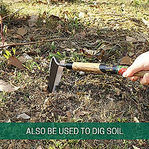 ZELARMAN Japanese-Style Weeding Sickle/Hand Hoe, Sickle Garden Hand Weeder Tool with All Steel Blade for Cutting Grass, Digging, Soil loosening