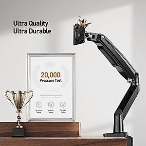 ErGear Single Monitor Mount for 13 to 40 inches Ultrawide Screens, Holds 26.5lbs, Gas Springs Single Monitor Arm, Single Monitor Stand with Swivel, Tilt, Rotation for Home and Office, VESA 75/100mm