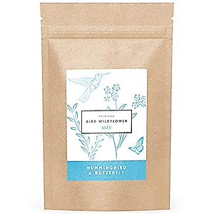 Bird & Butterfly Wildflower Pollinator Mix - 65,000+ Seeds Perennial & Annual Flowers - Planting Outdoors for Hummingbirds & More - Calendula, Yarrow, Poppy, Baby's Breath