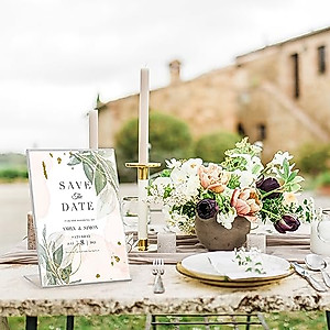 EOOUT Acrylic Sign Holder, A4 Size, 6 Pack, Plastic Flyer Display Holder, Slant Back Clear Paper, Document Menu Table Transparent Stand for Office, Store, Restaurant