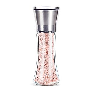 BlueSnail Stainless Steel Manual Grips Glass Salt Pepper Grinder Seasoning Bottle (7.5", Silver)