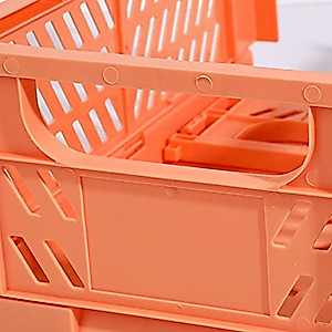Storage Basket Collapsible Large Capacity Plastic Foldable Home Crate Box for Daily Used Valentine's Day/Mother's Day/Wedding/Anniversary/Party/Graduation/Christmas/Birthday Gifts - Pink S