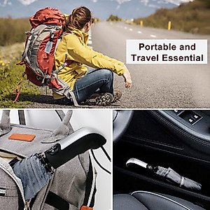 TradMall 4 Pack Travel Umbrella Windproof Portable 46 Inches Large Canopy Ergonomic Handle Auto Open & Close, Gray