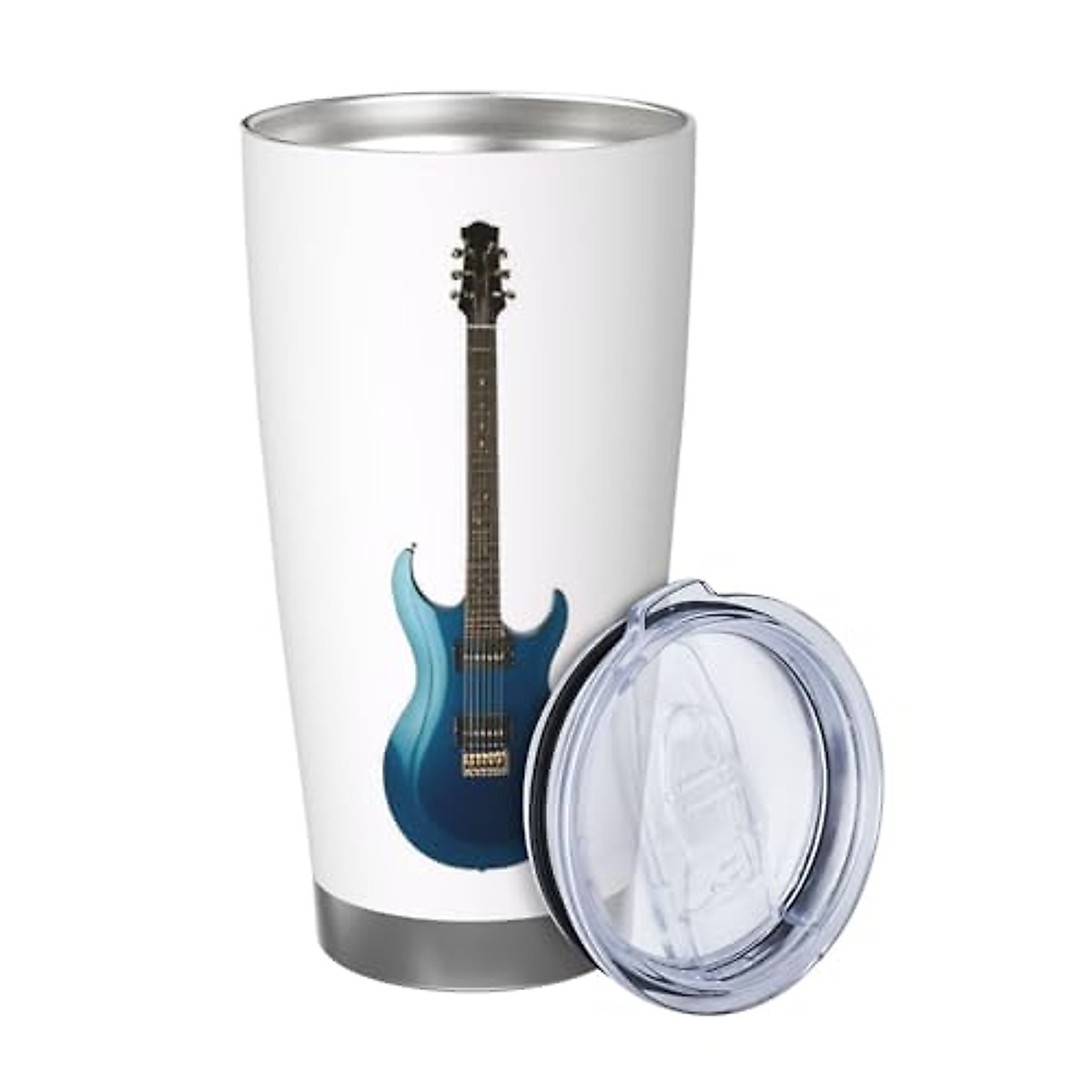 jshmgchw 3d Nice Guitar 20oz Tumbler, Car Cup With Lid And Straw, Spill-Proof, Stainless Steel Double Wall Vacuum Insulated Reusable Coffee Travel Mug, For Cold Drinks, Hot Beverage