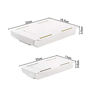 Drawer Organizer Box, DVCB Self Stick Pencil Tray Storage Drawer Storage Rack Under Desk Stand - Hidden Design Large Capacity Convenient - for Pens Rulers Scissors Mobile Phones