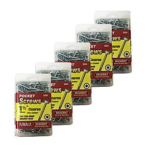 Milescraft 7354 Torx Pocket Hole Screws - Self Tapping, 1.5"