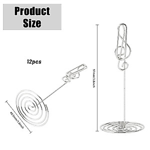 CHGCRAFT 12PCS Music Note Table Number Holders Place Card Holder Photo Holders for Tables Cards Stand Name Menu Clips Table Sign Holders for Wedding Anniversary Birthday, Silver