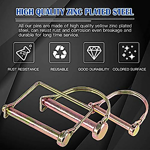 Glarks 20Pcs Heavy Duty PTO Pin Assortment Kit for Farm Trailers Wagons Lawn Garden