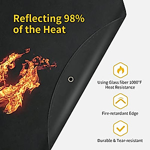 UTEBIT 42" Round Fire Pit Mat, Fireproof Mat for Under Fire Pit, Grill Mat Patio Protect Mat for Grass Outdoor Wood Burning Fire Pit, BBQ Smoker, Portable Reusable and Waterproof
