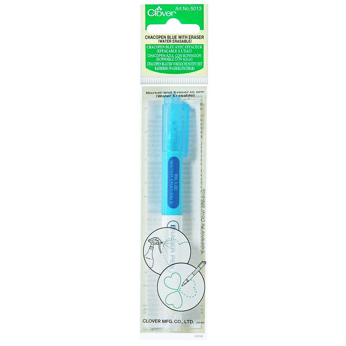 Clover 5013 Chacopen Water Soluble Blue with Eraser