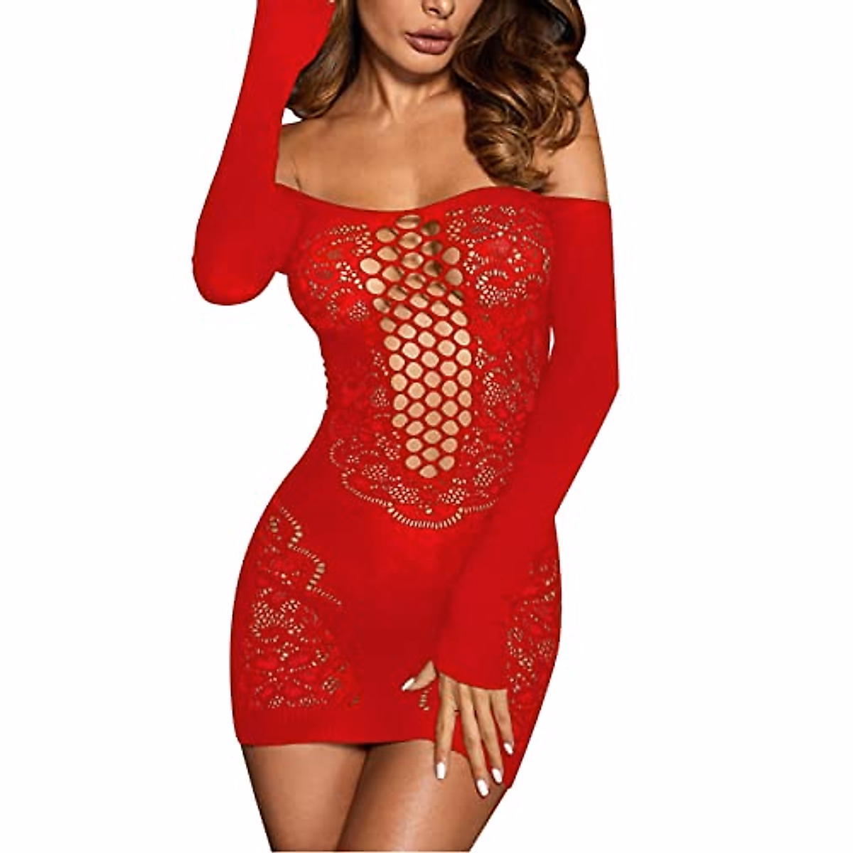 Sexy Women Dress Underwear Camisole Babydoll Lingerie Sets Bodysuit Nightgowns Sleepwear (red?YX08?)