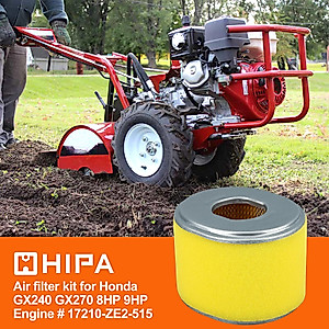 HIPA GX270 GX240 Air Filter for Honda GX 270 GX 240 8HP 9HP Engine Air Filter Plus Foam Pre Filter 17210-ZE2-822 17210-ZE2-505 17210-ZE2-515 Lawn Mower Tiller Parts