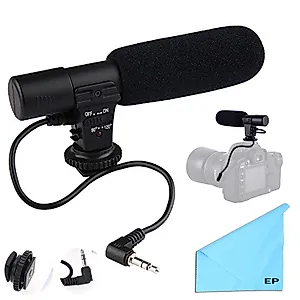 Digital Video Camera Studio/Stereo Shotgun Recording Microphone for Canon EOS Rebel Cameras Including SL1, SL2, T6i, T6s, T7i & More..