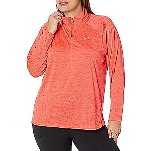Under Armour Womens Tech Half Zip Twist, (628) Beta/Pomegranate/Metallic Silver, 2X