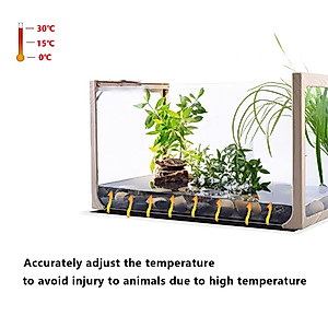 FIPASEN Reptile Heating Mat, 2PCS Reptile Heating Pad with Temperature Adjustment for Reptiles Tortoise Snakes Lizard Gecko Hermit Crab Amphibians - Removable Terrarium Heat Mats(20W,11x16.5 inches)
