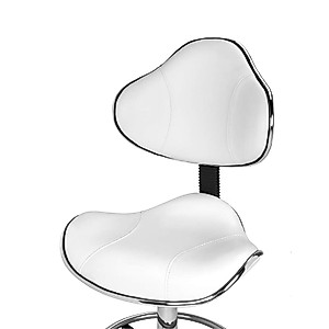 Kaleurrier Ergonomic Drafting Chair with Back Support,Multi-Functional Height Adjustable Swivel Rolling Stool,Multi-Purpose Home Office Desk Chair(Black) (White)