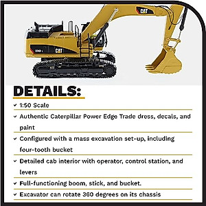 Diecast Masters 1:50 Caterpillar 374D L Excavator | High Line Series Cat Trucks & Construction Equipment | 1:50 Scale Model Collectible | 85274