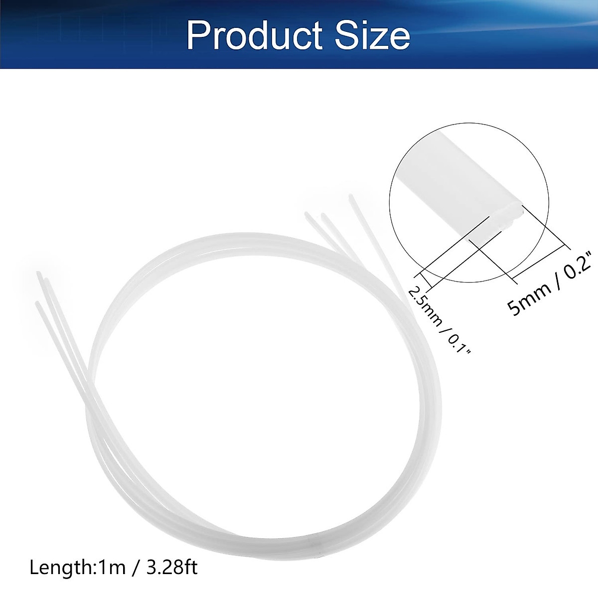 Bettomshin 3Pcs 3.28Ft Length PE Welder Rods Plastic Welding Rods, 0.2Inch Wide 0.1Inch Thick for Pipe Dustbin Fenders White