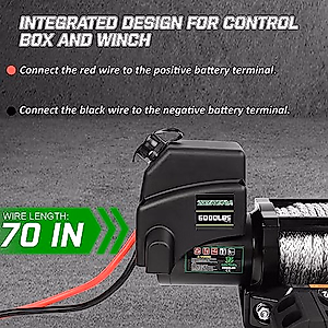 Zostera Electric Winch 12v 6000lbs Boat Trailer Winch with Remote Synthetic Rope 1/4 in x 55 ft Hook Wireless Remote Handlebar Switch, Automatic Braking, Waterproof, for ATV UTV Powersports Off Road