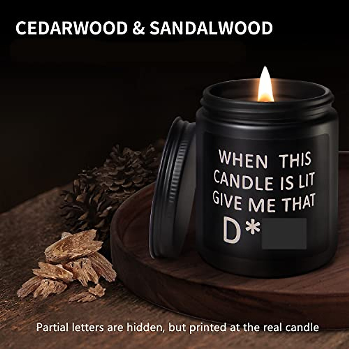 Valentines Day Gifts for Him, Funny Anniversary, Birthday Gifts, Gag Gifts for Men Boyfriend Husband Fiance, Sandalwood Scented Candle