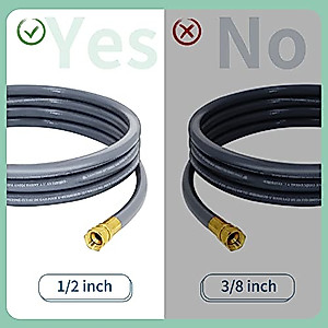 Upgraded 24 Feet 1/2 Inch Natural Gas Hose propane hose extension kit with quick connect fittings fit for weber grill gas conversion kit BBQ, Pizza Oven, Patio Heater and More NG Appliance - CSA