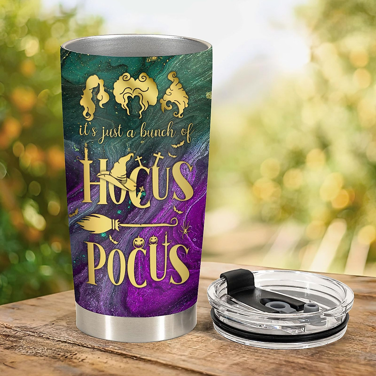 34HD Hocus Gifts for Women, Another Glorious Morning Hocus Tumbler Stainless Steel with Lid 20 oz, A Bunch of Hocus Mug, Halloween Gifts for Movie Lovers, Three Witches 3