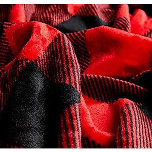 SLOWCAI Sherpa Ultra Super Soft and Light Warm Comfortable Plaid Check Flannel Throw Blanket