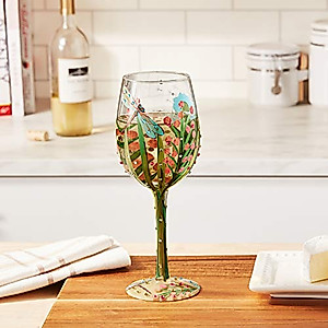 Lolita Dragonfly Summer Artisan Painted Wine Glass Gift, 440 ml