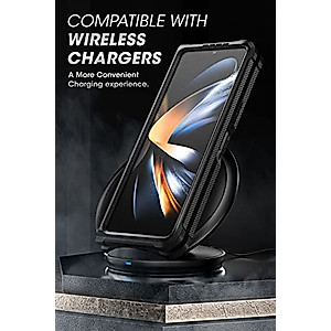 SUPCASE Unicorn Beetle Case for Galaxy Z Fold 4 5G (2022), [Rugged Belt Clip] Shockproof Protective Case with Built-in Screen Protector & Kickstand (Black)