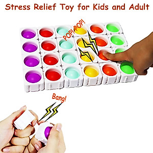 24 Pcs Fidget Blocks, Push Silicone Popper Fidget Sensory Toy, Infinity DIY Pop Building Blocks, Great Tool for Classroom (White)