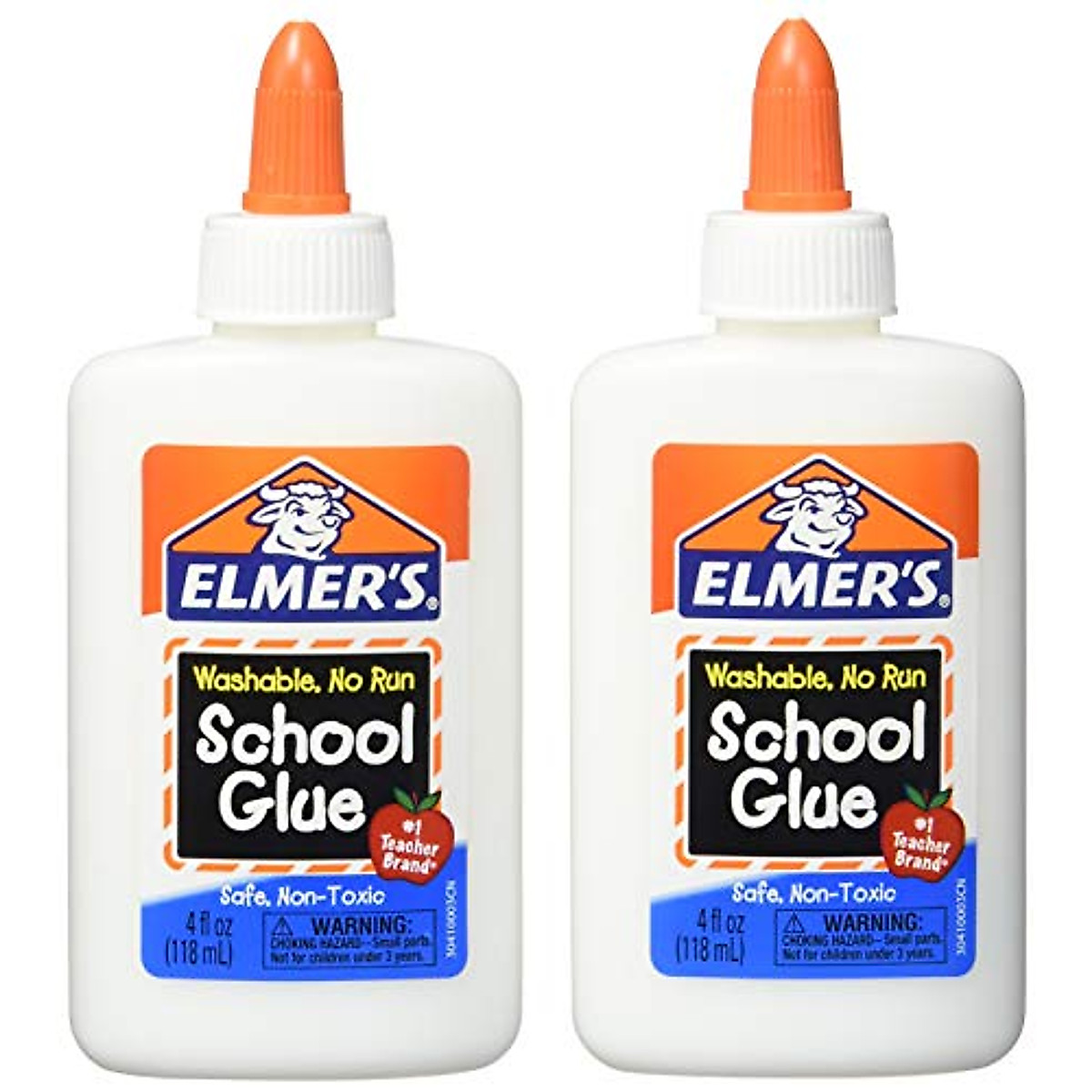 Elmers Washable No-Run School Glue, 4 oz, 1 Bottle (E304) - Pack of 2