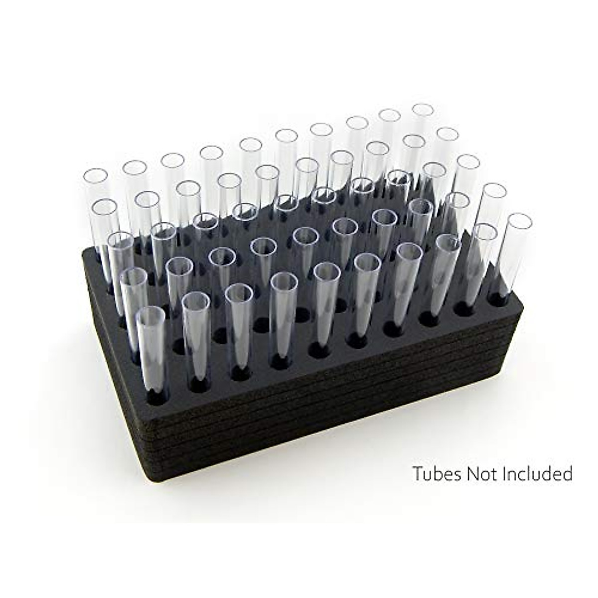 Polar Whale Test Tube Rack Black Foam Storage Rack Organizer Stand Transport Holds 50 Tubes Each Fits up to 12mm Diameter Tubes