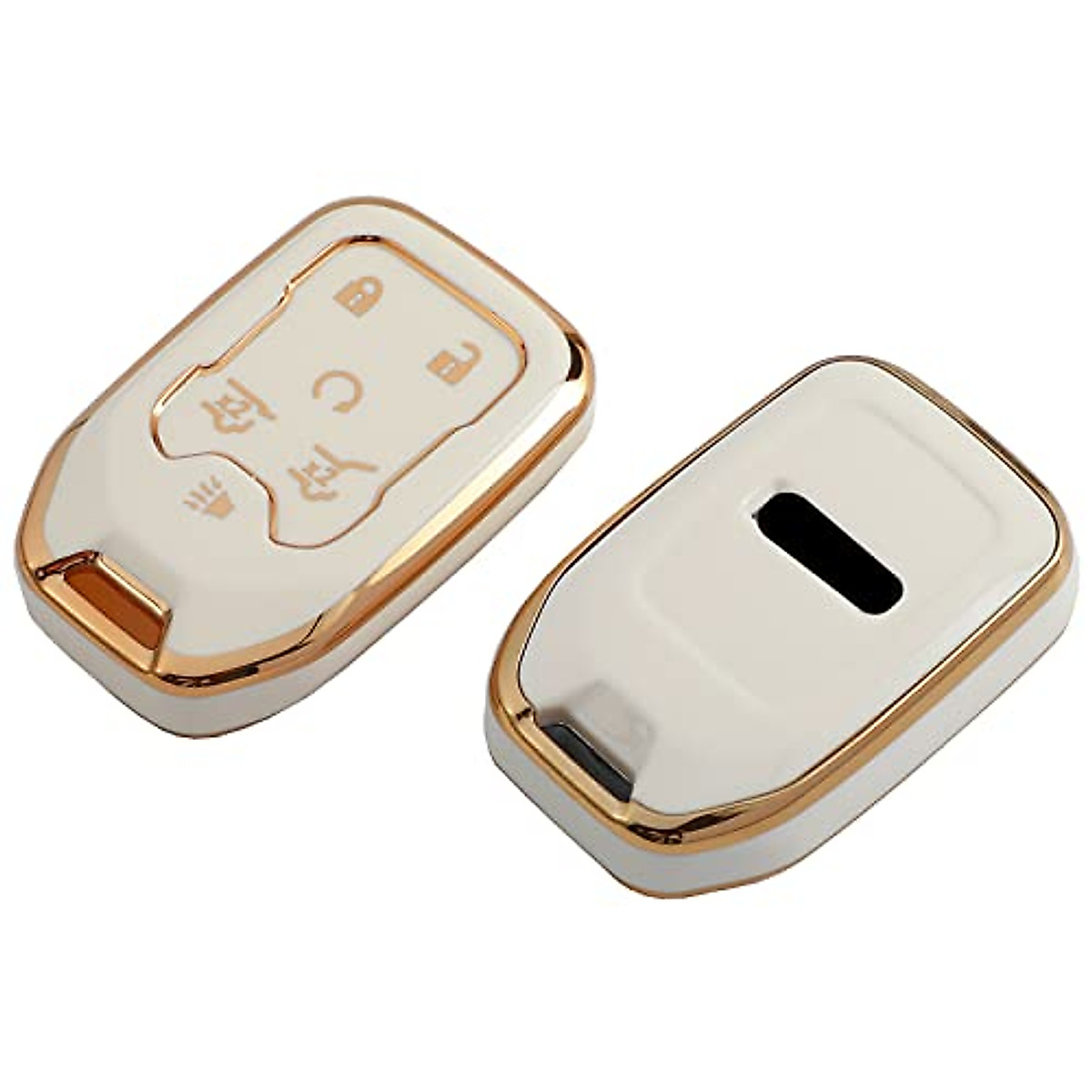 Guibuhuse TPU Protector Key Fob Cover Fit for 2015-2020 GMC Yukon/Yukon XL Chevy Suburban Tahoe (HYQ1AA)