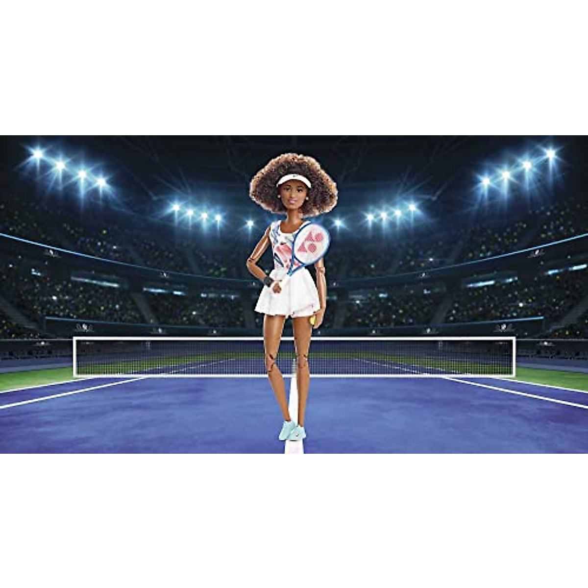 Barbie Role Models Doll Naomi Osaka Collectible with Tennis Dress, Racket and Accessories, Posable