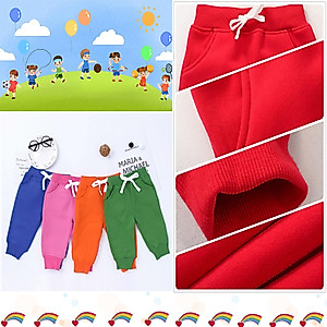 CuteOn Unisex Toddler Jogger Pants Kids Cotton Elastic Waist Winter Baby Sweatpants Pants 2Years Red