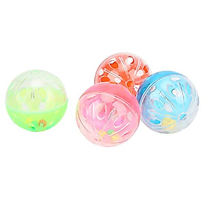 Bird Chew Toy Ball, 10Pcs Colorful Plastic Parrot Cage Bird Ball Toy Jingle Balls Cage Accessories Parakeet Chewing Pet Bite Ball for Chewing Training Biting