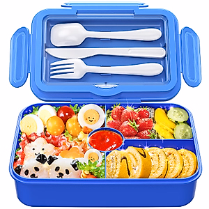 DaCool Blue Lunch Box for Kids, 7.5 Cups, BPA Free, Microwave, Dishwasher and Freezer Safe