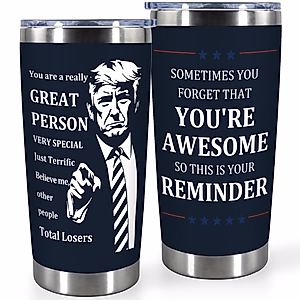 Birthday Gifts for Men Women, Thank You Appreciation Gifts, Sometimes You Forget You Are Awesome Tumbler, Inspirational Birthday Presents for Best Friends, Coworker, Boss, 20 Oz Tumbler, Navy